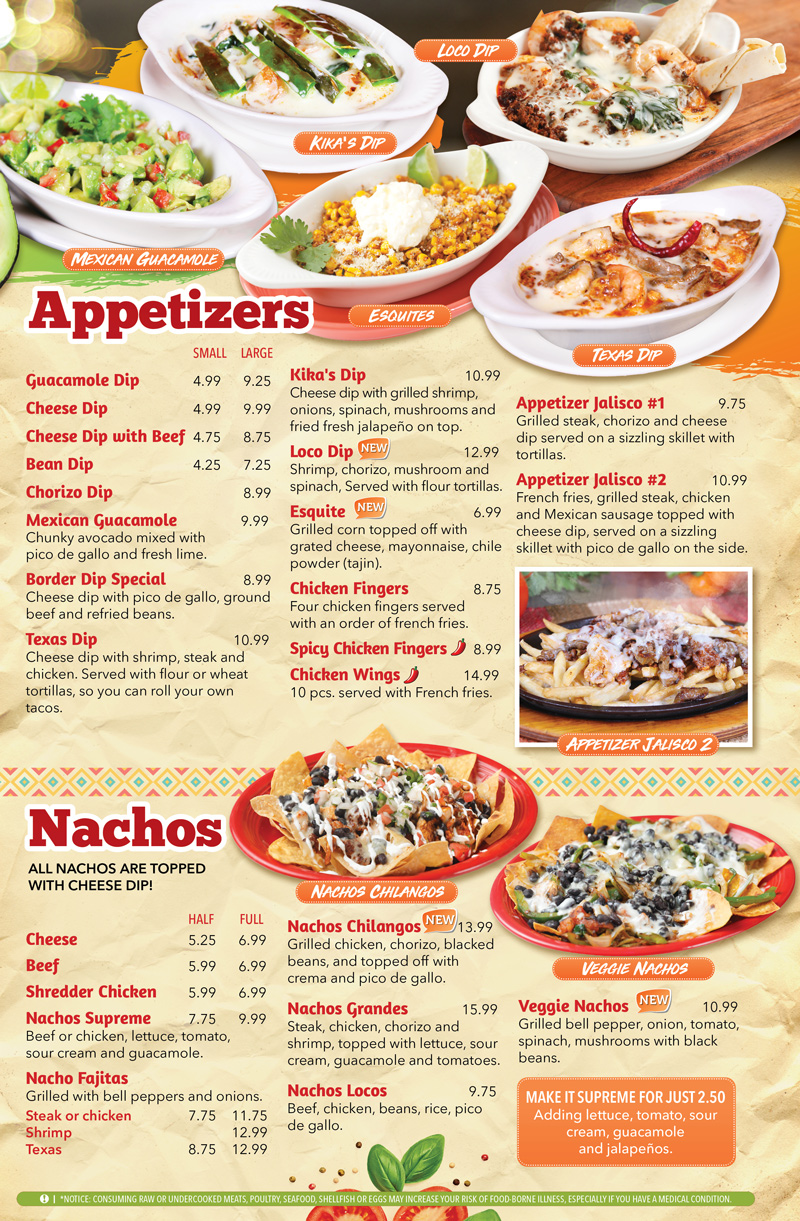 Menu – The Border Mexican Restaurant