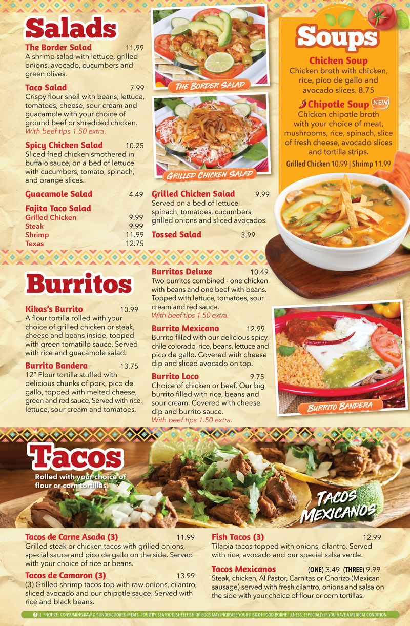 Menu – The Border Mexican Restaurant